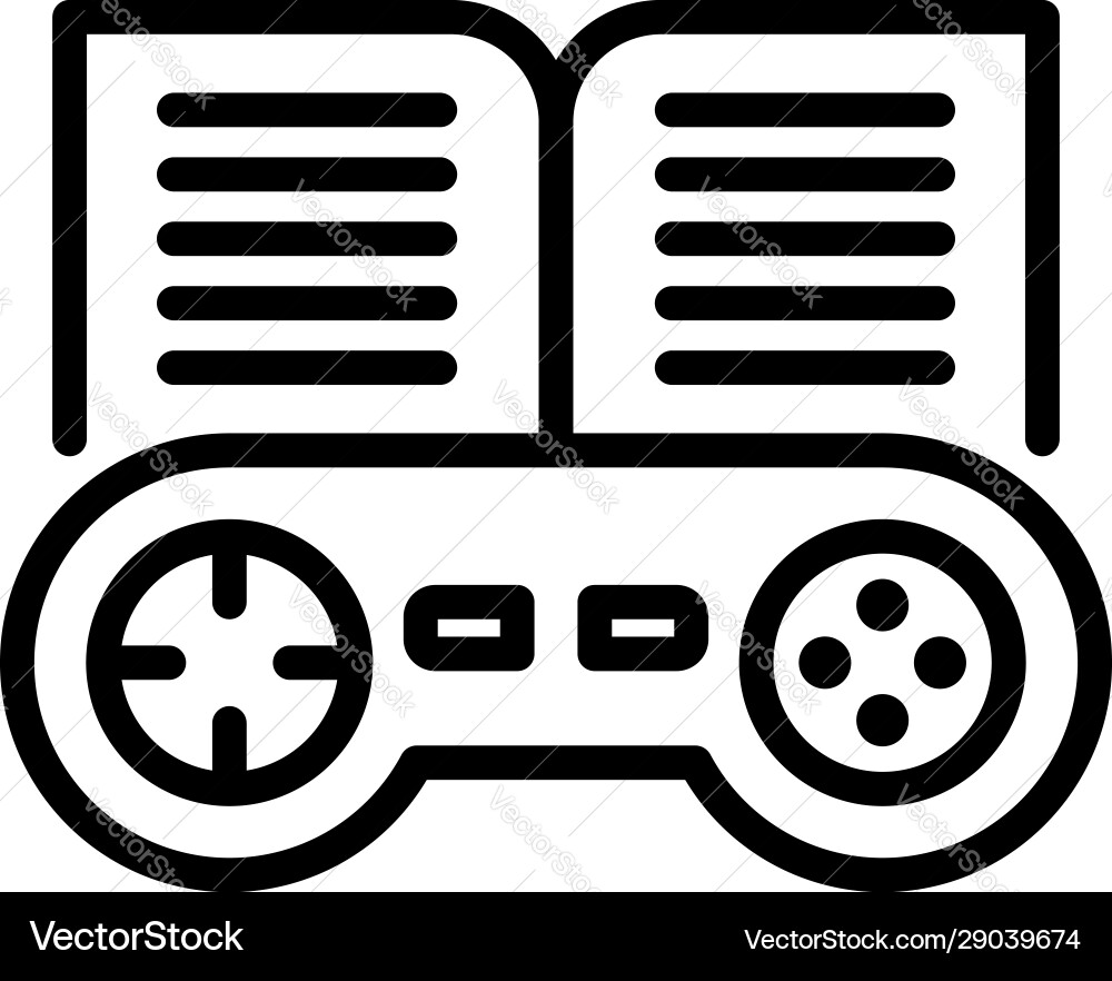 Video game instruction icon outline style Vector Image