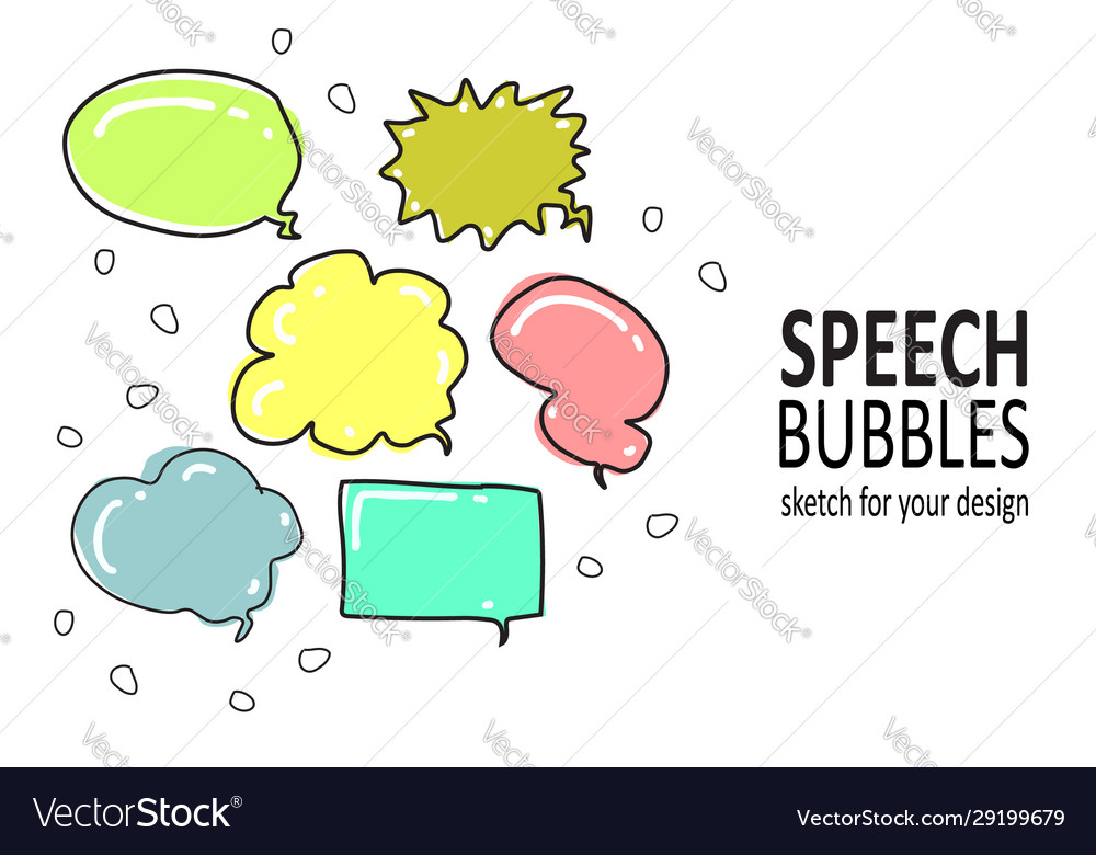 Bubbles rectangles circle oval cloud square Vector Image