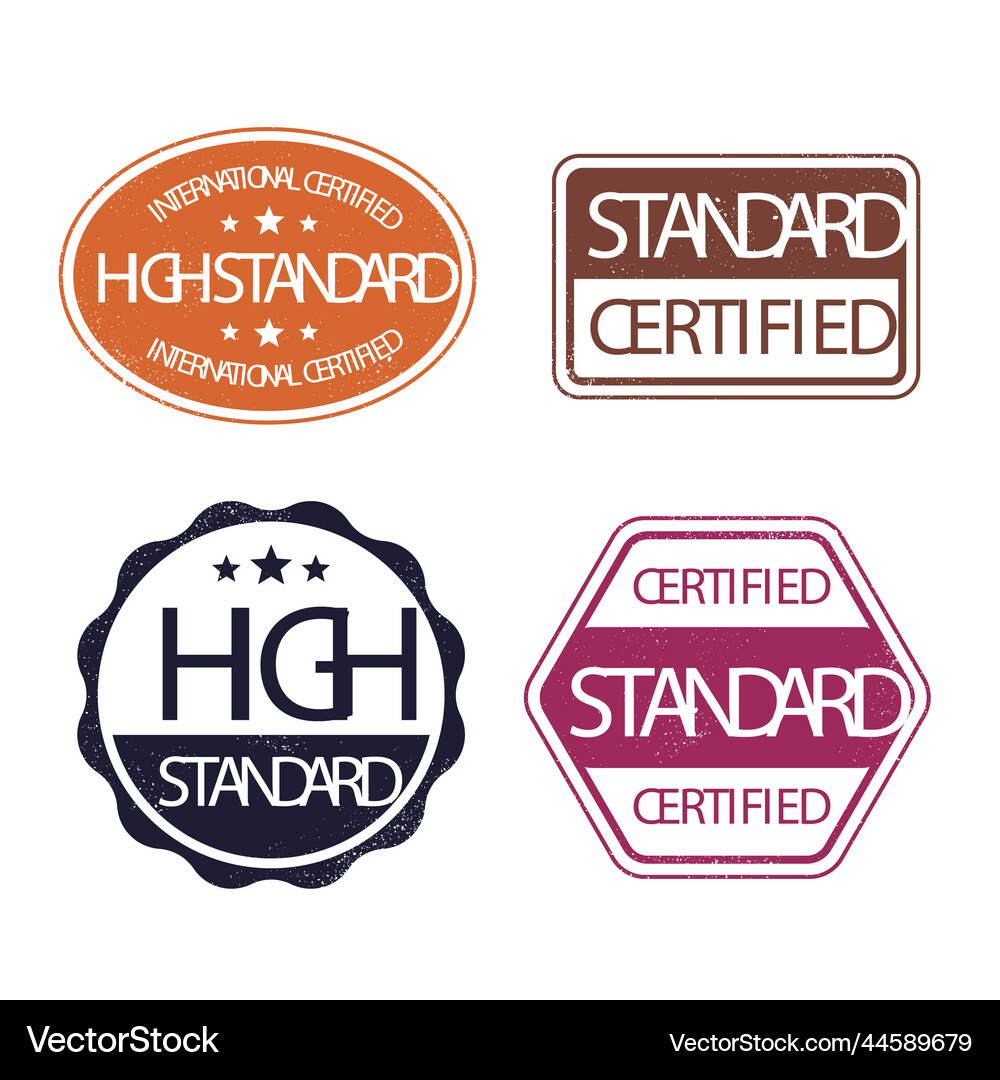 Flat design standard stamp set – Royalty-Free Vector | VectorStock