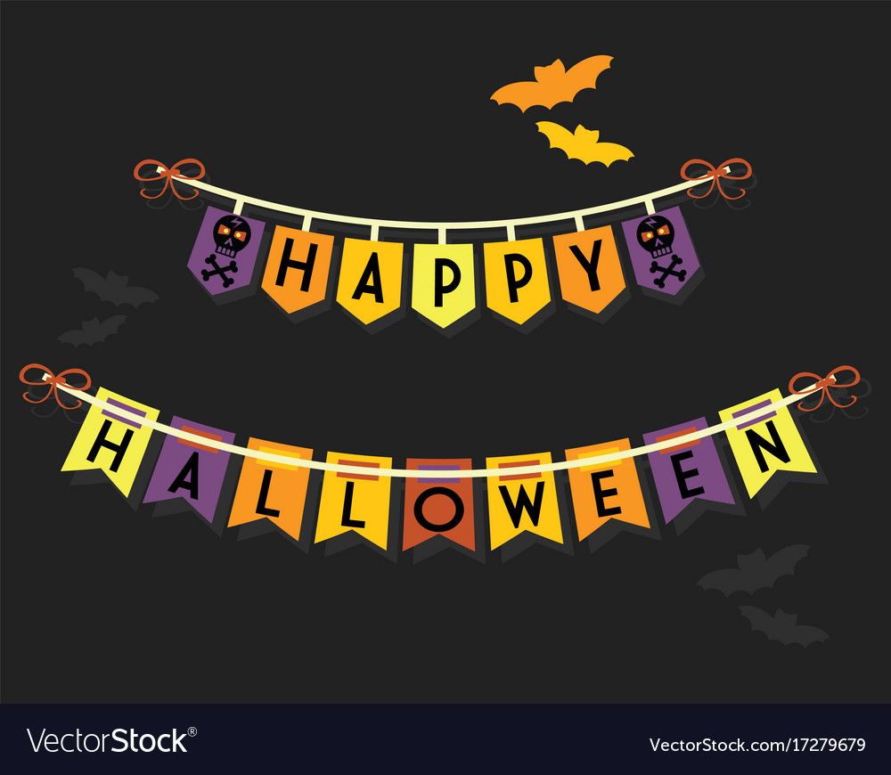 Happy halloween buntings and banners decoration Vector Image