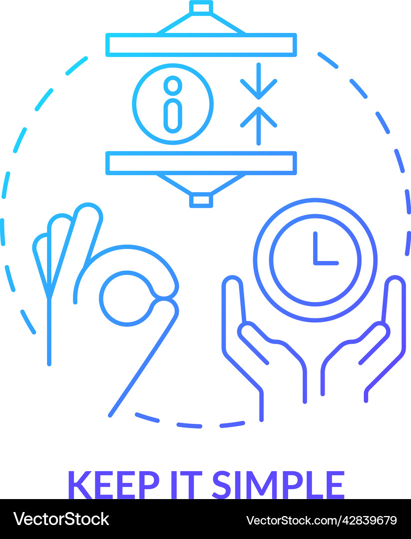 Keep it simple blue gradient concept icon Vector Image