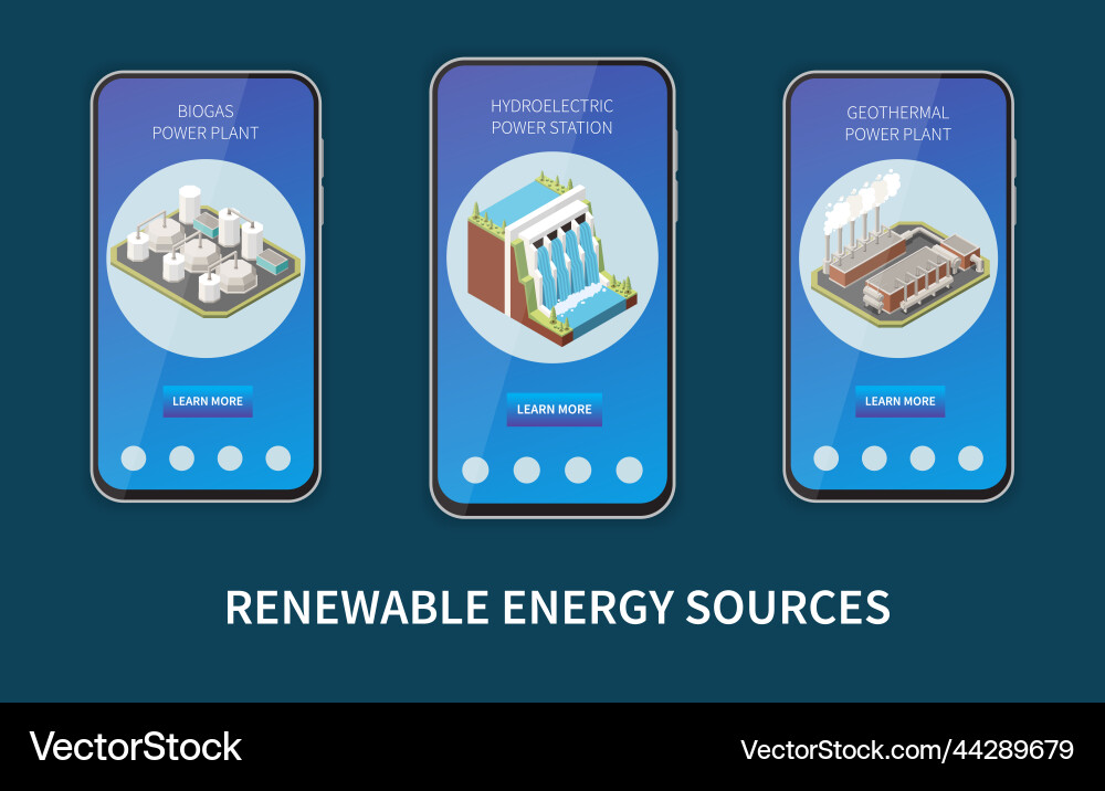 Renewable energy banners set Royalty Free Vector Image