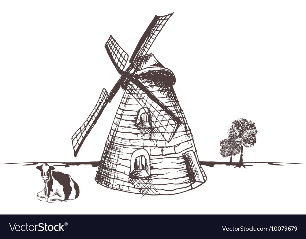 Rustic mill Royalty Free Vector Image - VectorStock