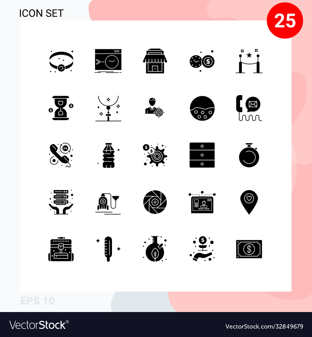 Stock icon pack 25 line signs and symbols for Vector Image