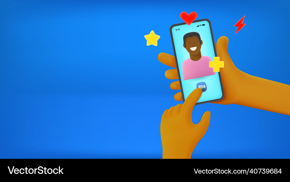 Calling to a friend banner with copy space Vector Image