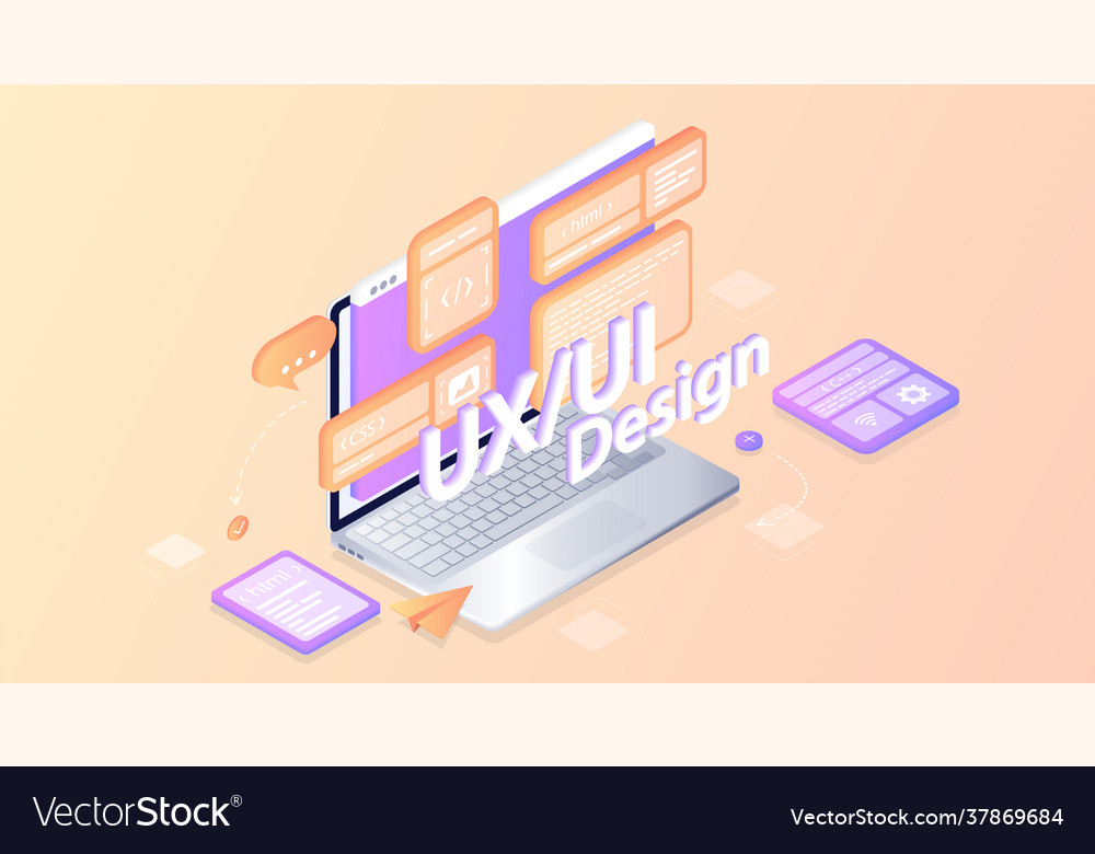Creates a custom design for a application ui ux Vector Image