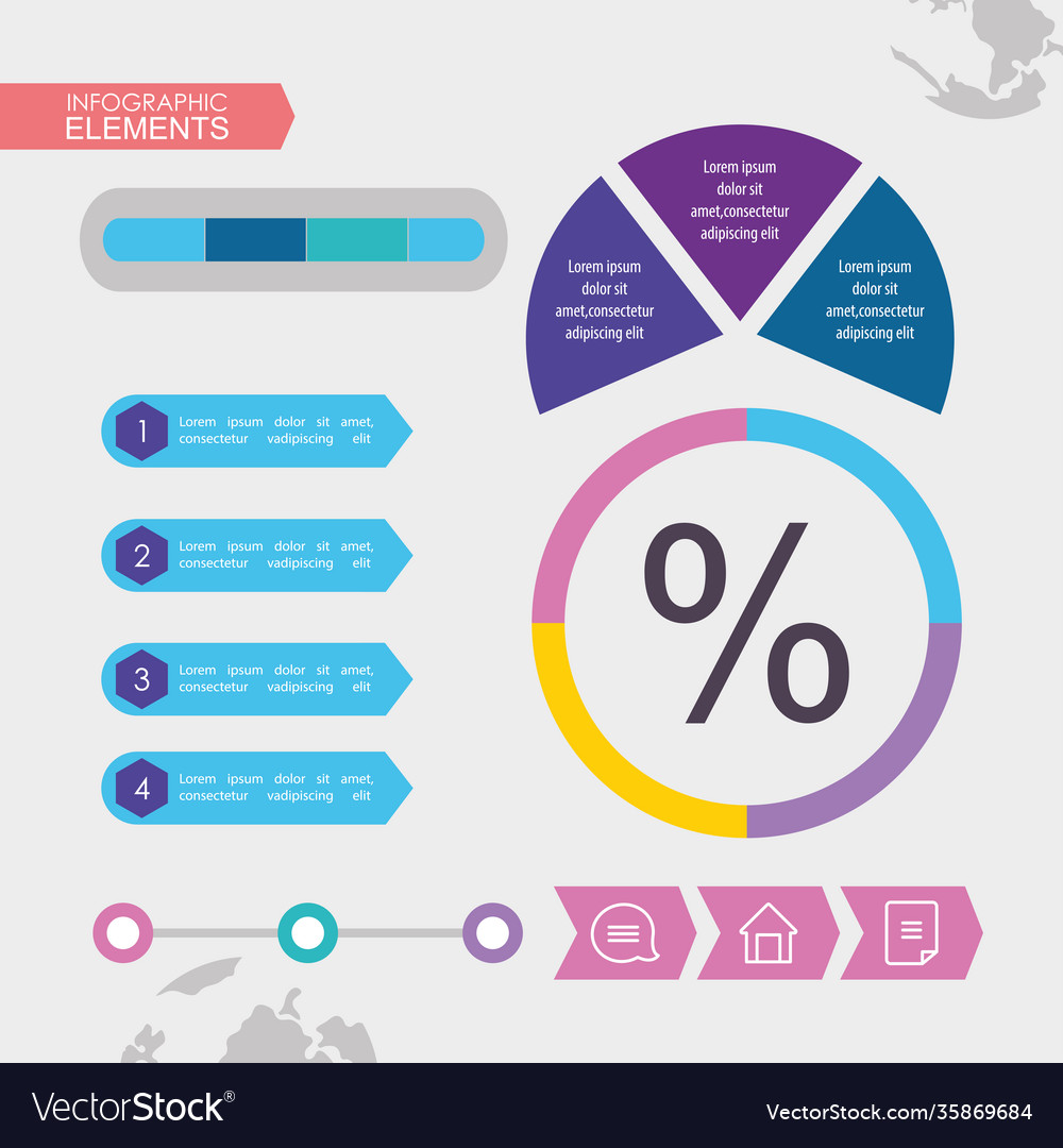 Infographic elements design with percentage symbol