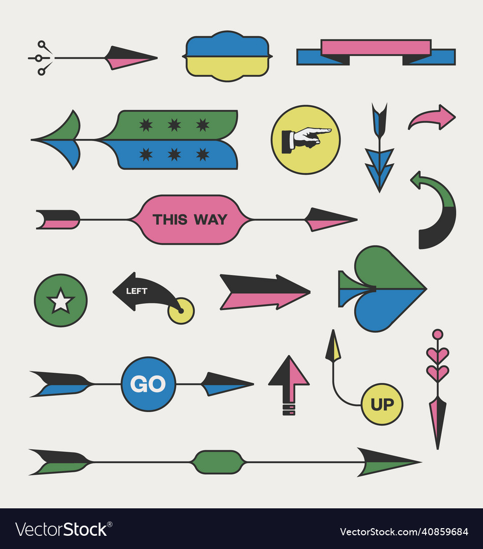 Retro-arrows-pointers Royalty Free Vector Image