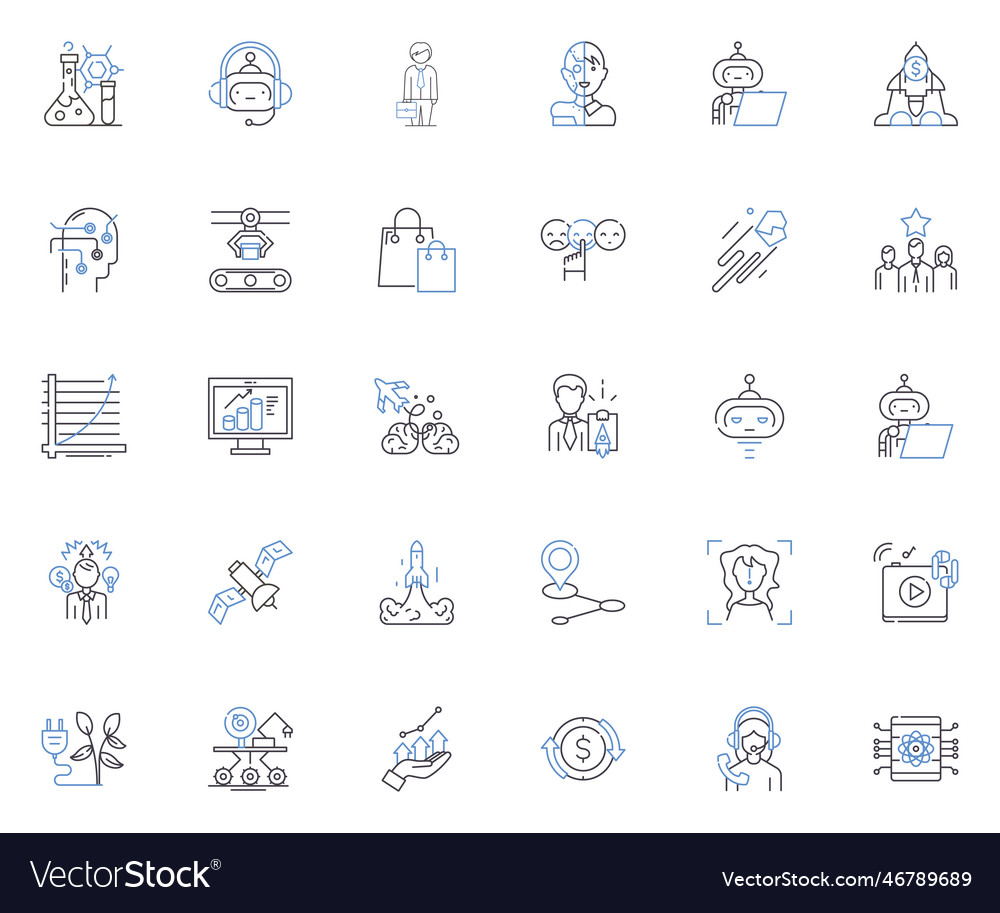 Brilliant idea line icons collection innovation Vector Image Brilliant idea line icons collection innovation Vector Image