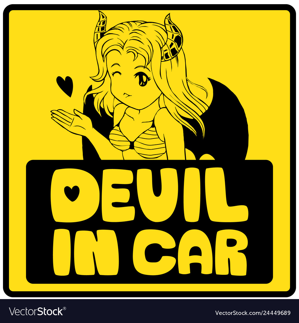 Devil in car version 2 Royalty Free Vector Image