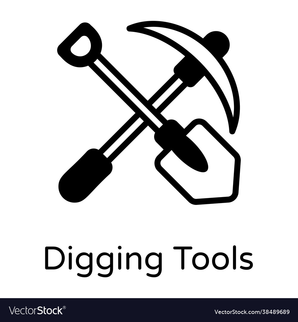 Digging tools Royalty Free Vector Image - VectorStock