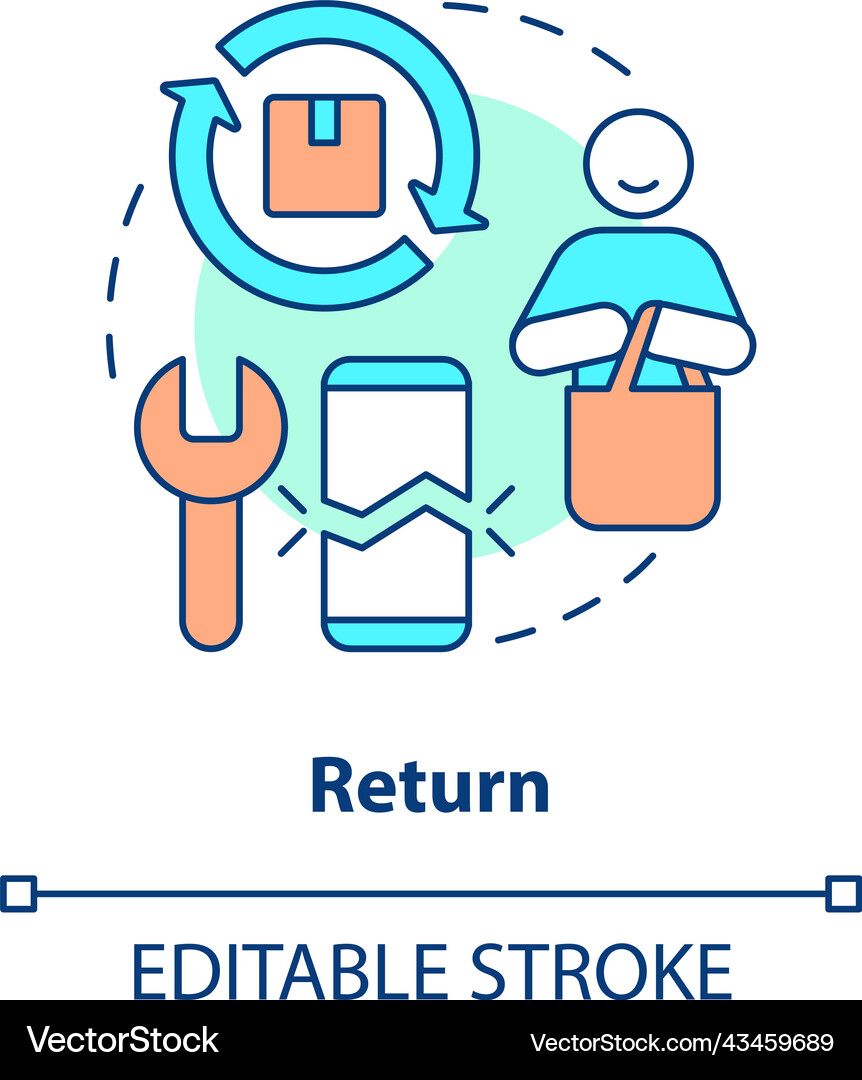 Return concept icon Royalty Free Vector Image - VectorStock