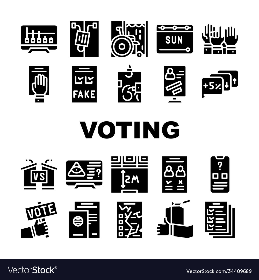 Voting And Elections Collection Icons Set Vector Image