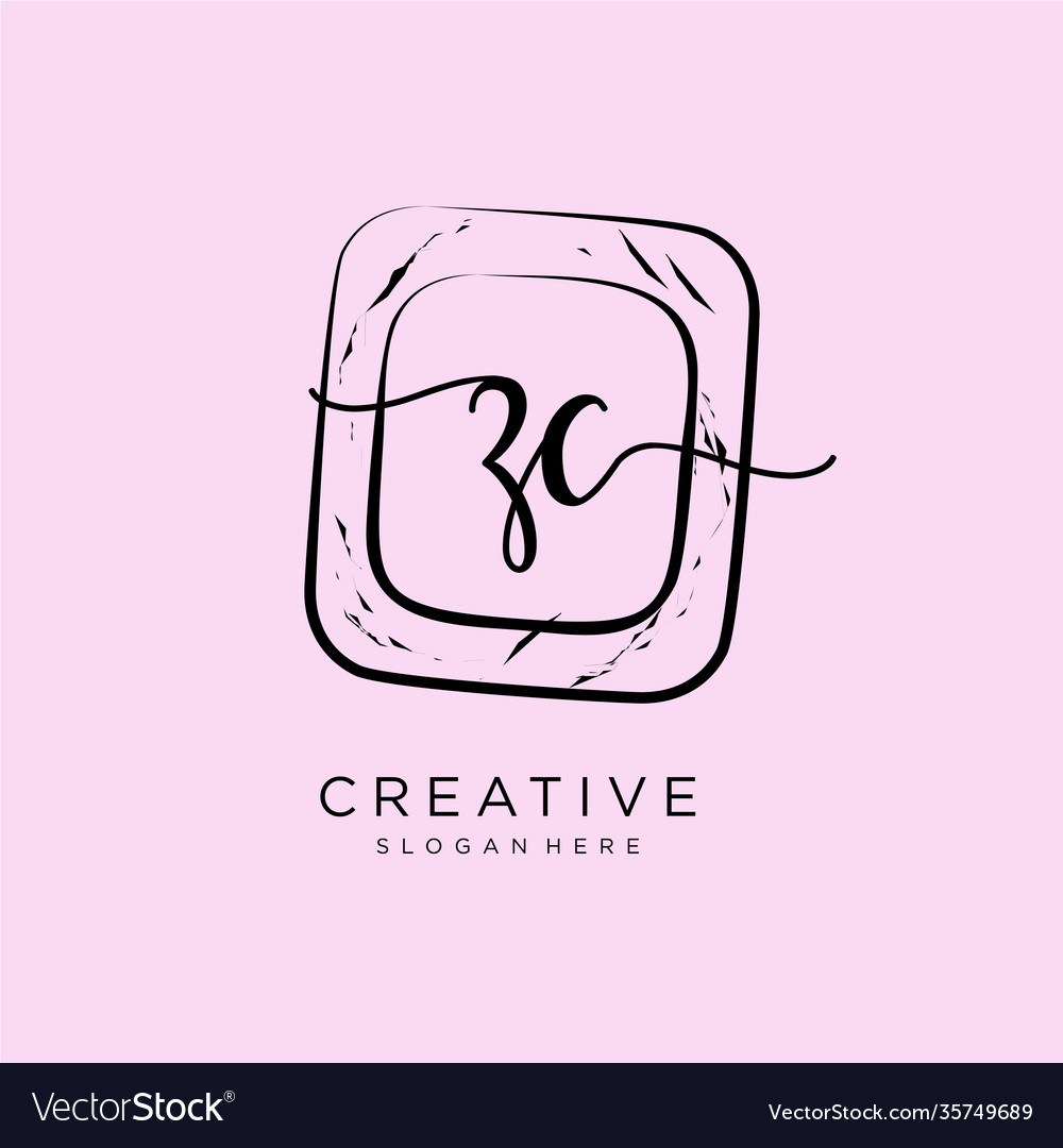 Zc initial handwriting logo template Royalty Free Vector