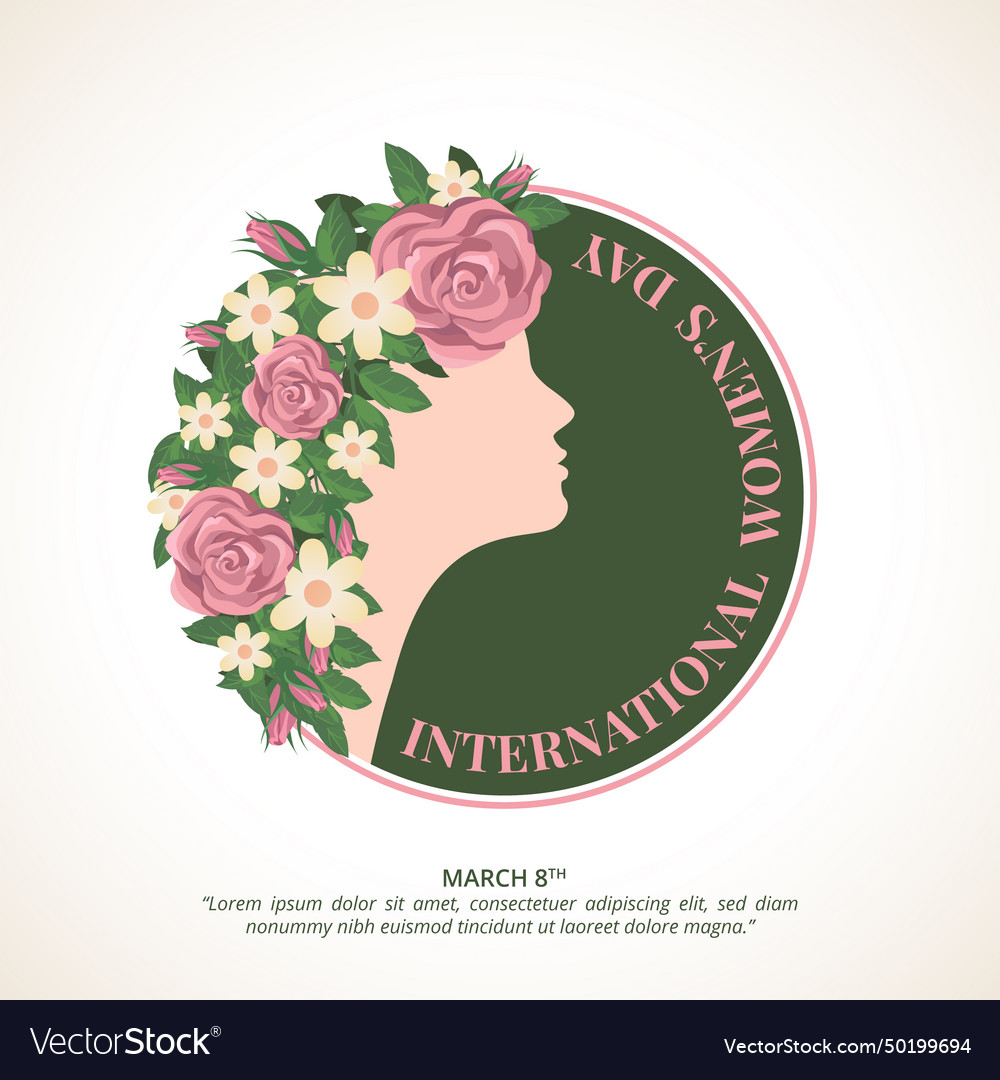 International womens day background with a woman Vector Image