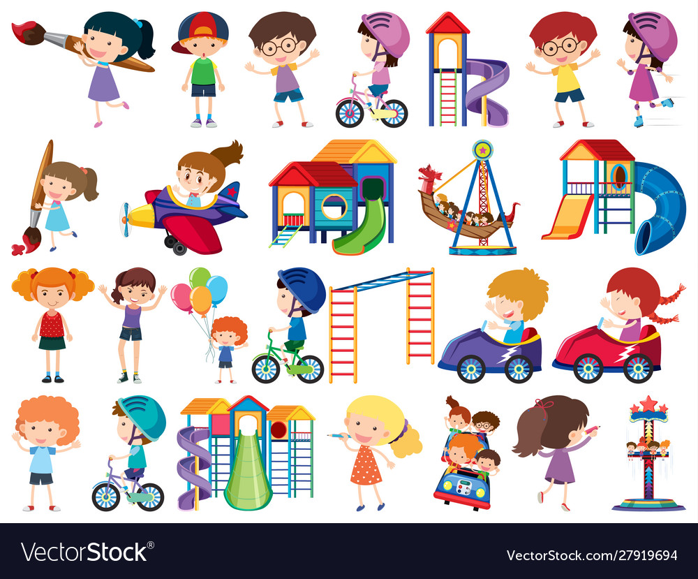 Large set isolated objects kids Royalty Free Vector Image Large set isolated objects kids Royalty Free Vector Image