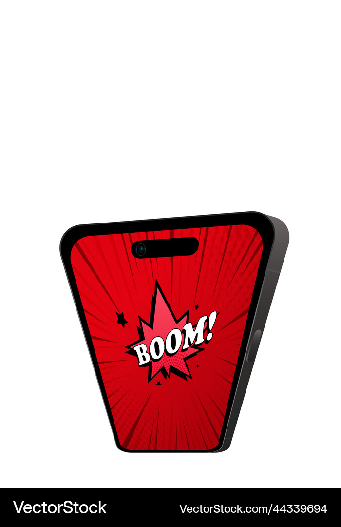 Modern abstract phone smartphone comic zoom boom Vector Image