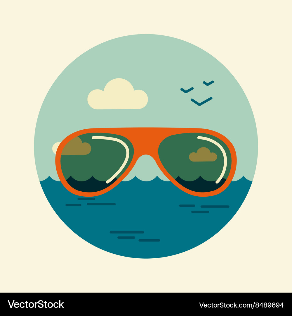 Sunglasses icon summer beach sun sea Royalty Free Vector