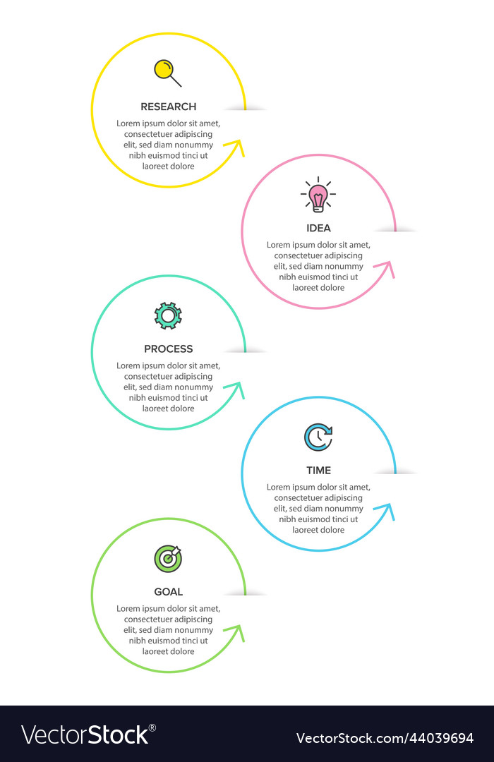 Vertical infographic design with icons and 5 Vector Image