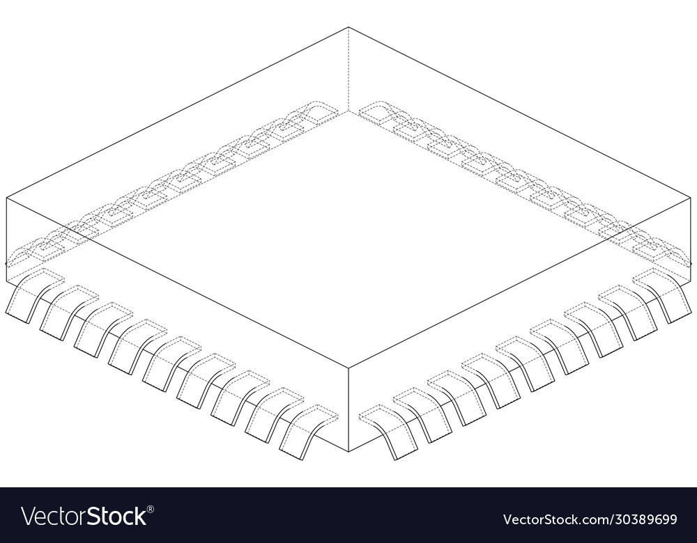 3d microchip rendering Royalty Free Vector Image