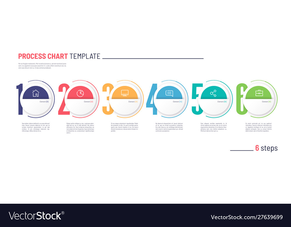 Infographic numbered process chart template Vector Image Infographic numbered process chart template Vector Image