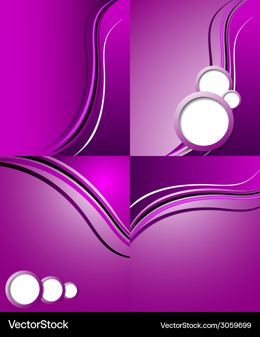 Set of abstract purple wavy background design Vector Image