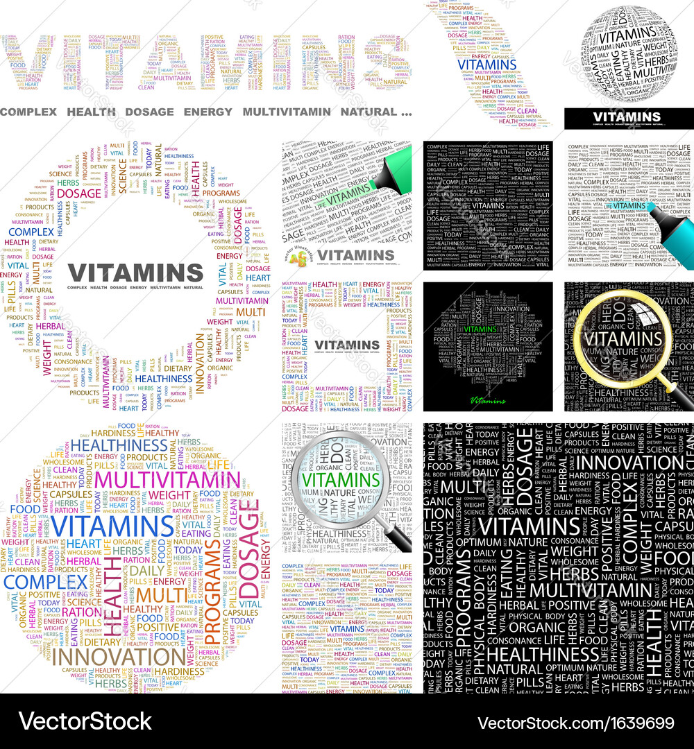 Vitamins Royalty Free Vector Image - VectorStock