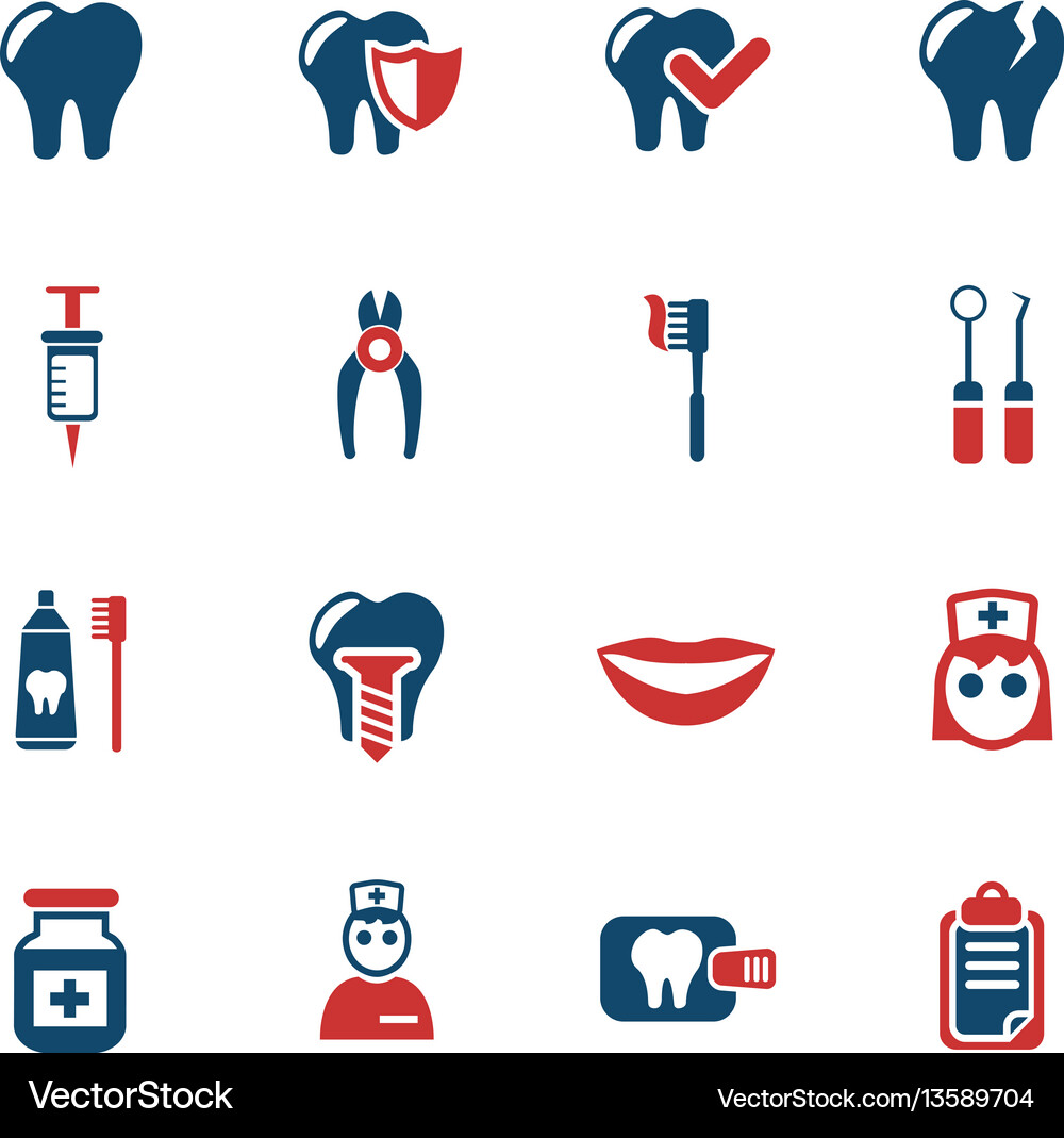 Dental office icon set Royalty Free Vector Image