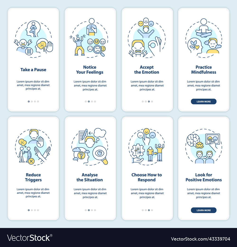 Emotional Regulation Onboarding Mobile App Screen Vector Image