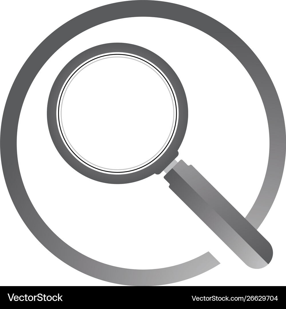 Magnifying glass icon logo element Royalty Free Vector Image