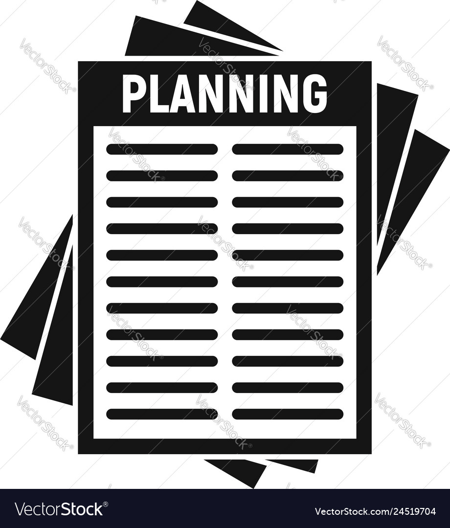 Planning Paper Icon Simple Style Royalty Free Vector Image