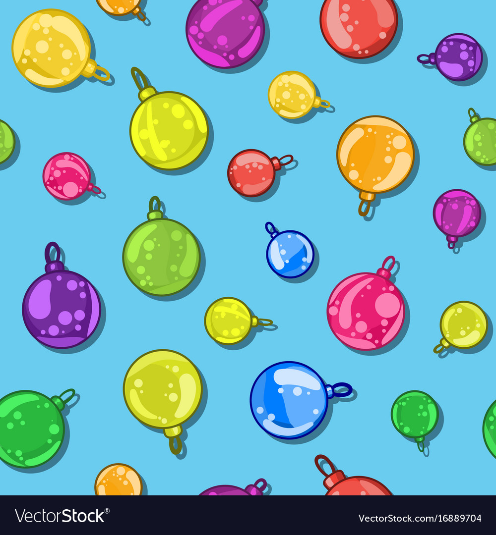 Seamless pattern christmas tree balls Royalty Free Vector