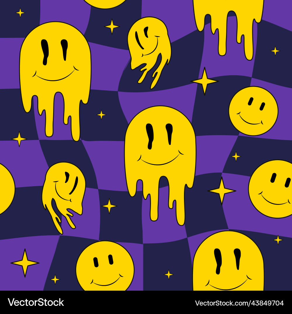 Smile faces seamless pattern Royalty Free Vector Image