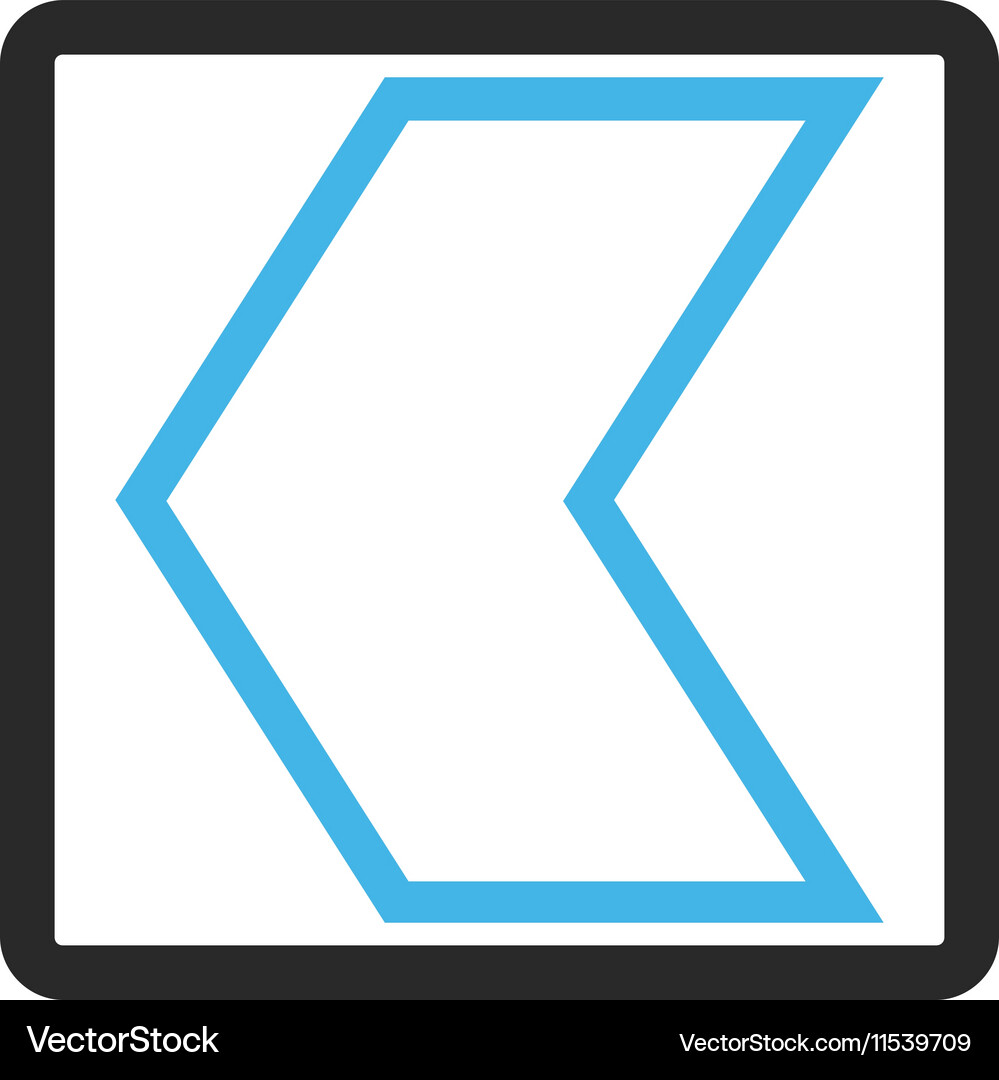 Arrowhead left framed icon Royalty Free Vector Image