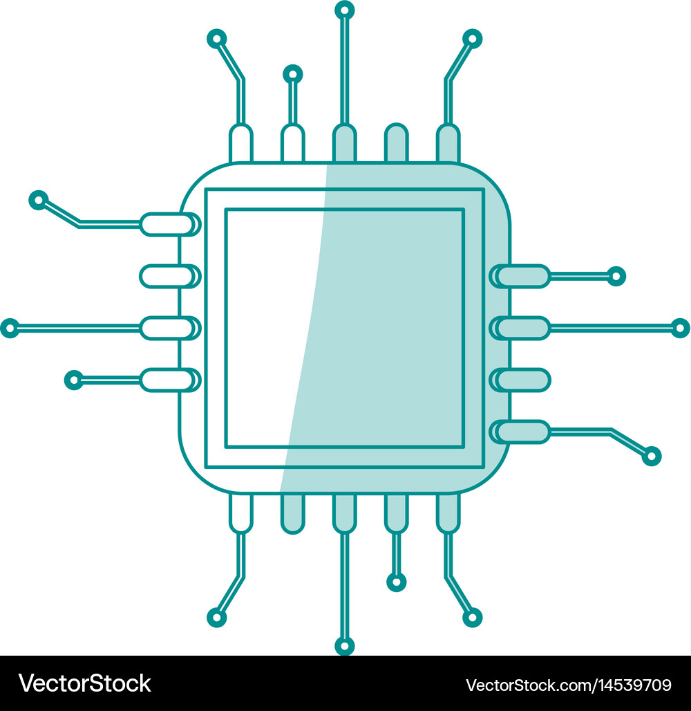 Electronic Chip Icon - Blue Shading Royalty Free Vector