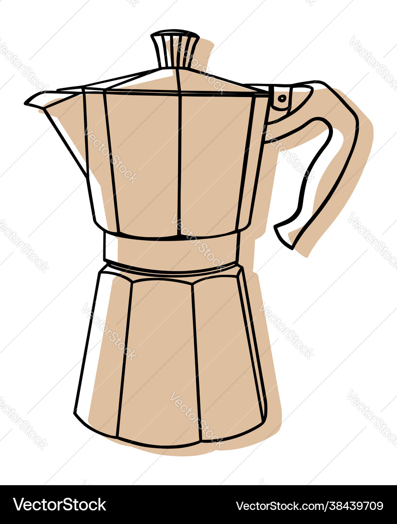 Italian coffee maker or moka pot Royalty Free Vector Image
