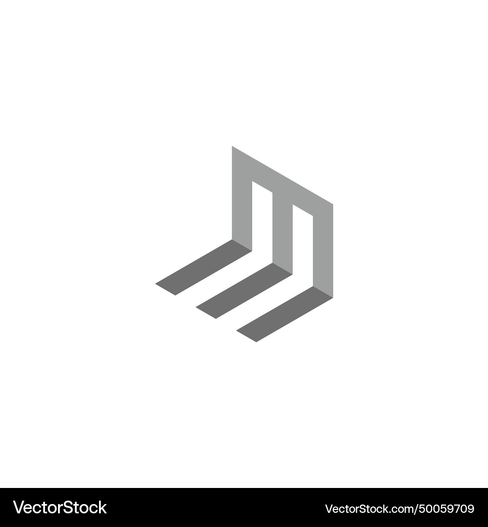 Letter m fold geometric symbol simple logo Vector Image