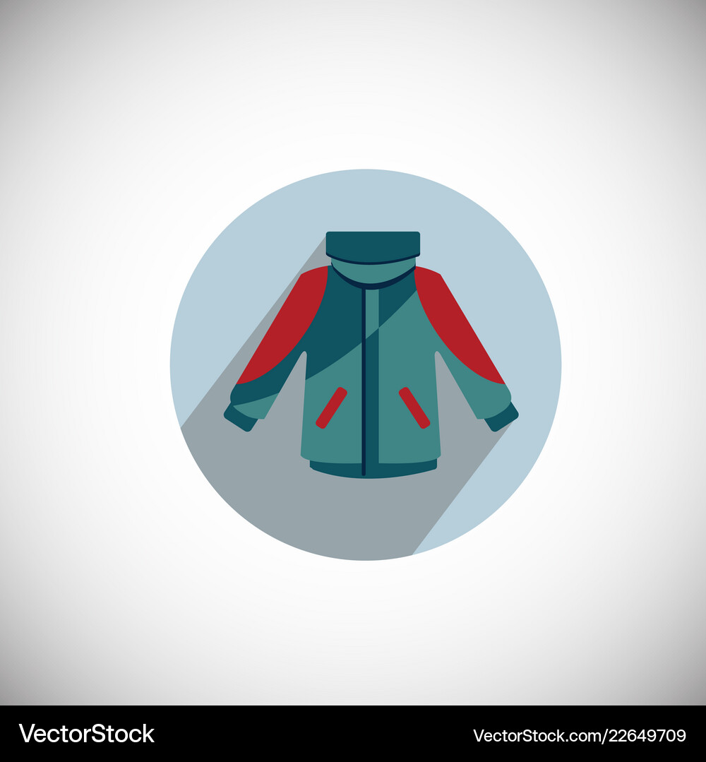 Ski jacket on flat background Royalty Free Vector Image