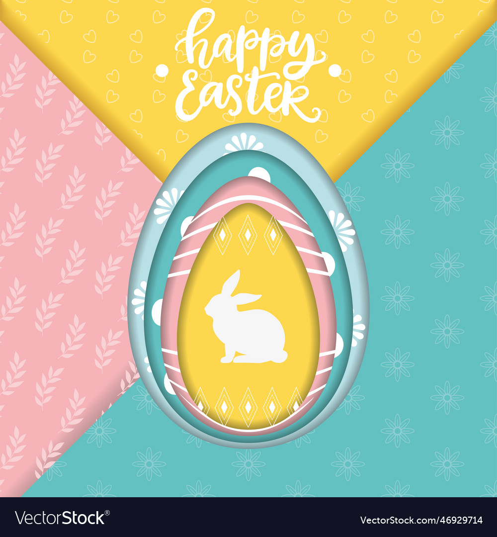 Colored easter template with easter egg Royalty Free Vector