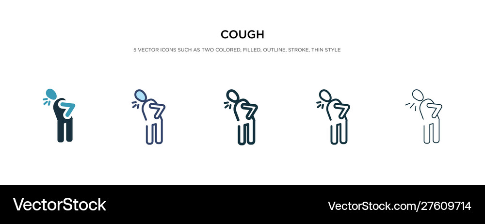 Cough icon in different style two colored Vector Image