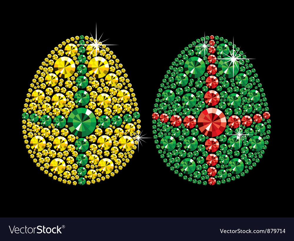 Diamond easter eggs Royalty Free Vector Image - VectorStock