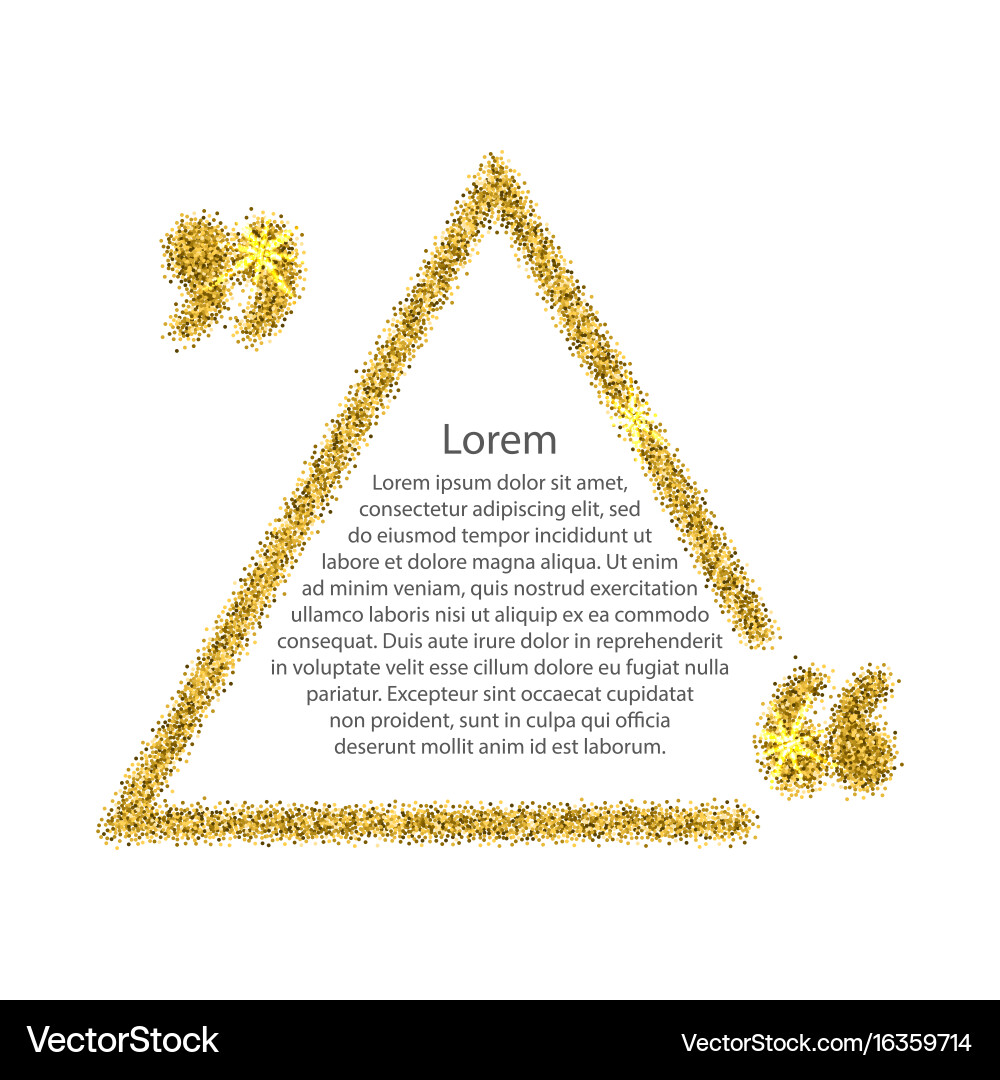 Gold quotation mark speech bubble Royalty Free Vector Image