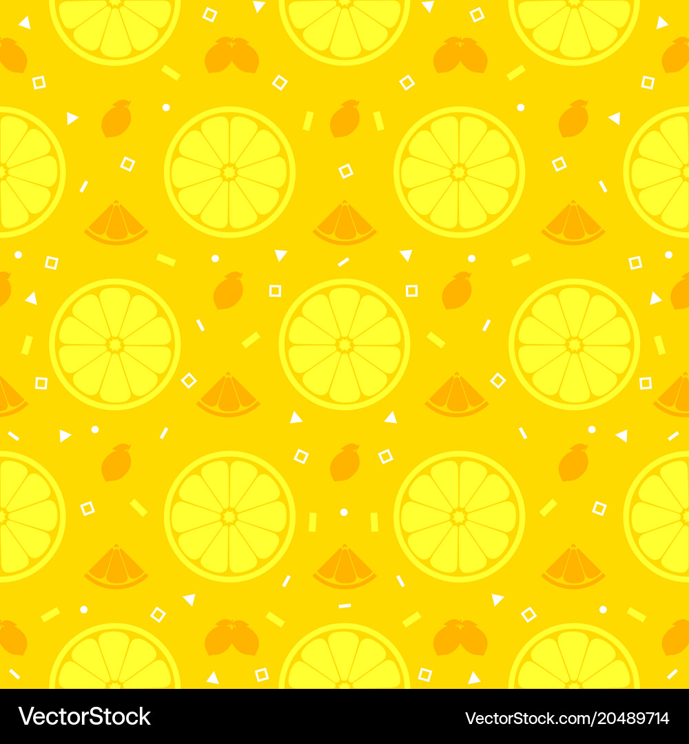 Lemon orange fruits seamless pattern background Vector Image