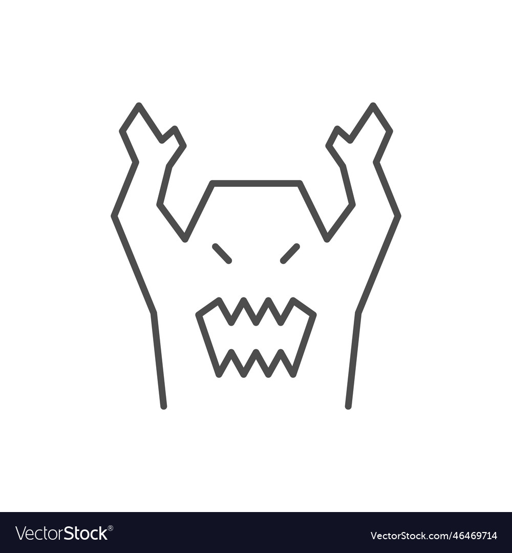 Monster or phobia line icon Royalty Free Vector Image Monster or phobia line icon Royalty Free Vector Image