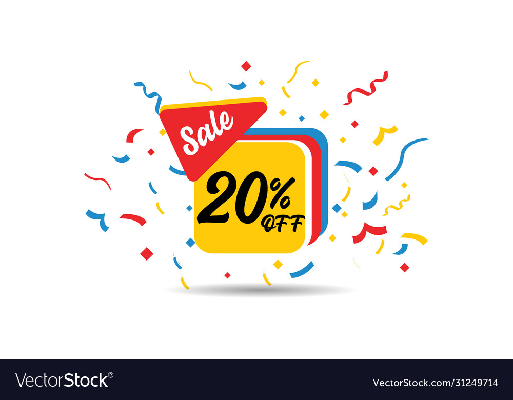Sale discount icons special offer price signs 20 Vector Image
