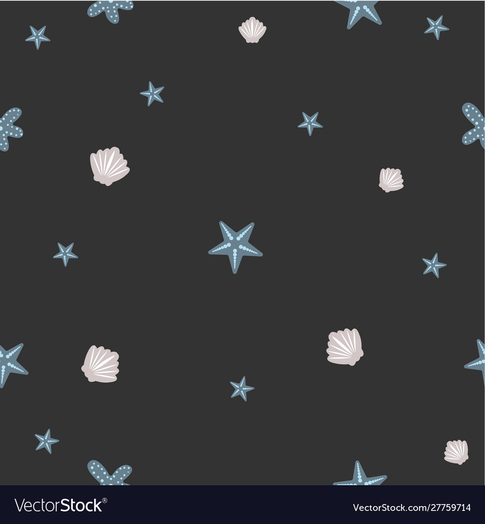 Seamless pattern with seashell repeating Vector Image