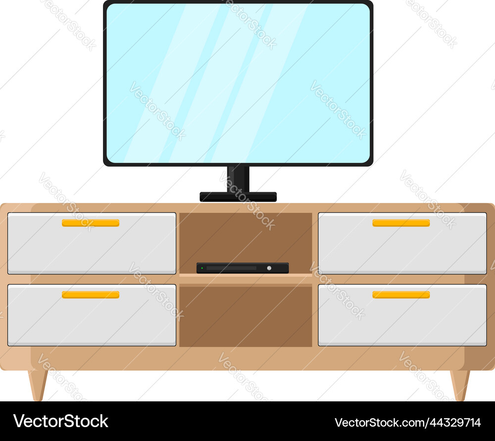 Tv cabinet on a white background Royalty Free Vector Image