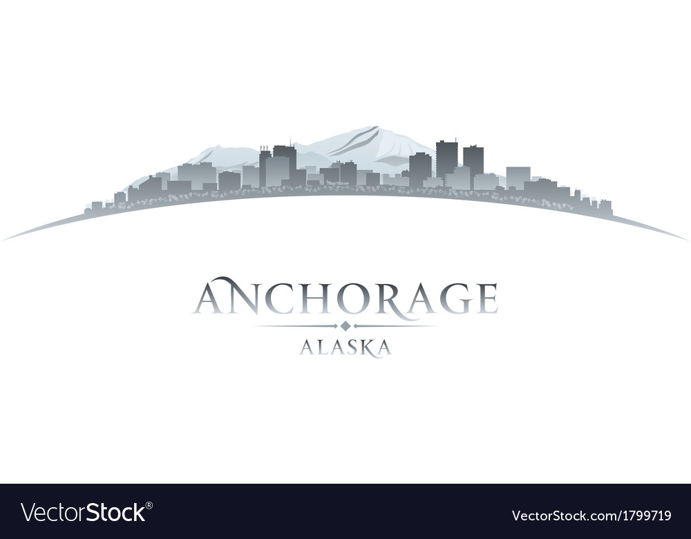 Anchorage alaska city skyline silhouette Vector Image Anchorage alaska city skyline silhouette Vector Image
