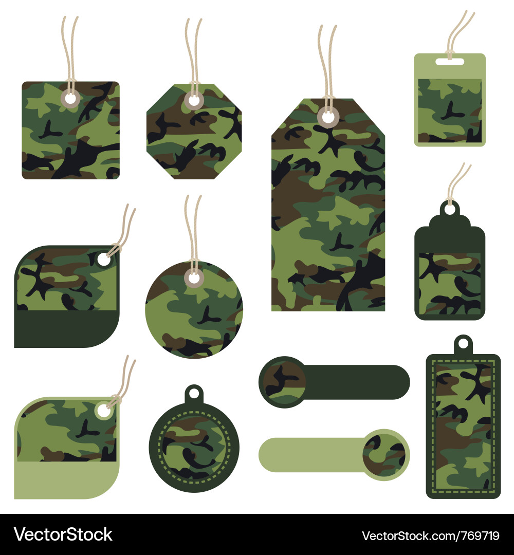 Camouflage tags Royalty Free Vector Image - VectorStock