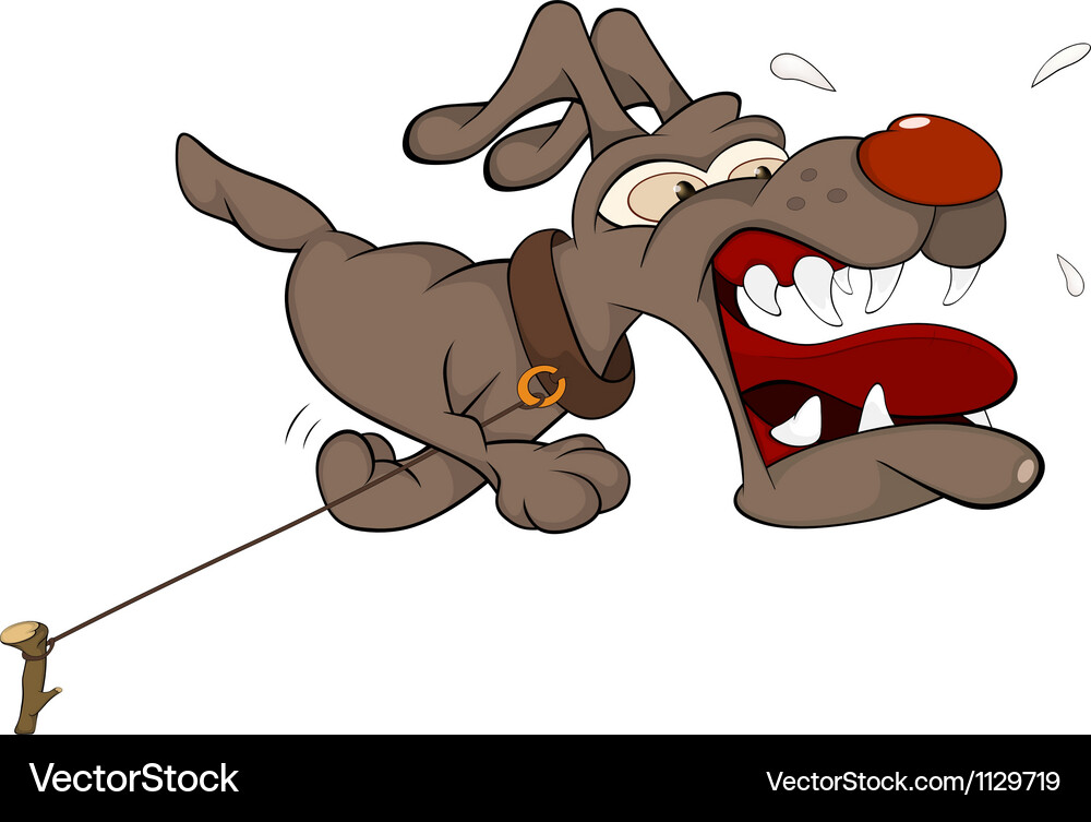 Malicious Dog Cartoon Royalty Free Vector Image